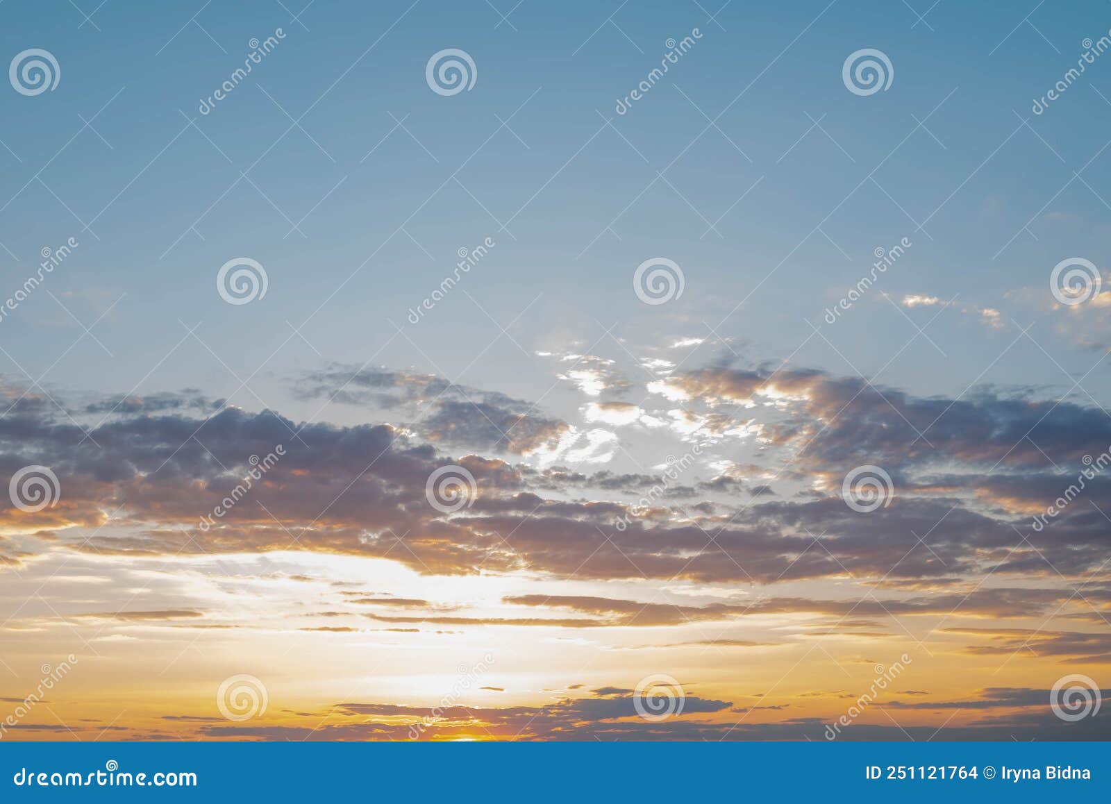 Blurred Image of the Sunset on the Background of a Little Cloudy Sky ...