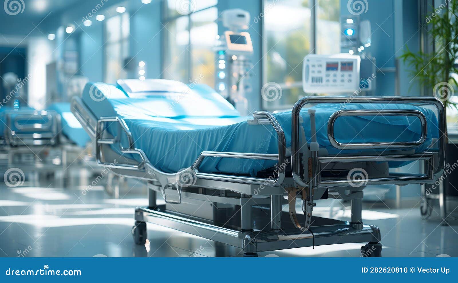 Blurred Interior of Hospital - Abstract Medica Background. Generative ...