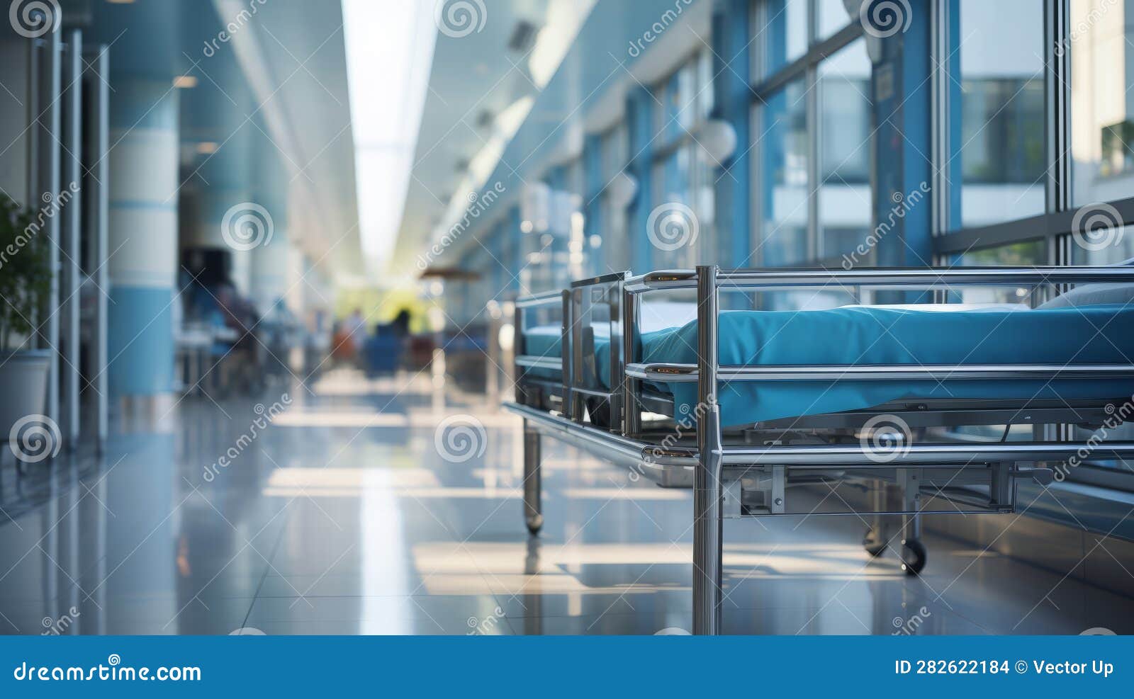 Blurred Interior of Hospital - Abstract Medica Background. Generative ...