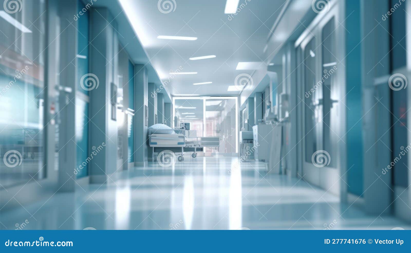 Blurred Interior of Hospital - Abstract Medical Background. Generative ...