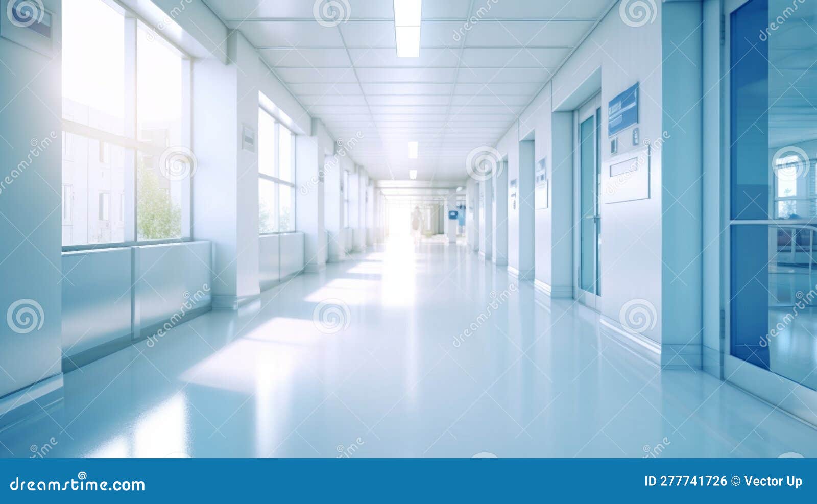 Blurred Interior of Hospital - Abstract Medical Background. Generative ...