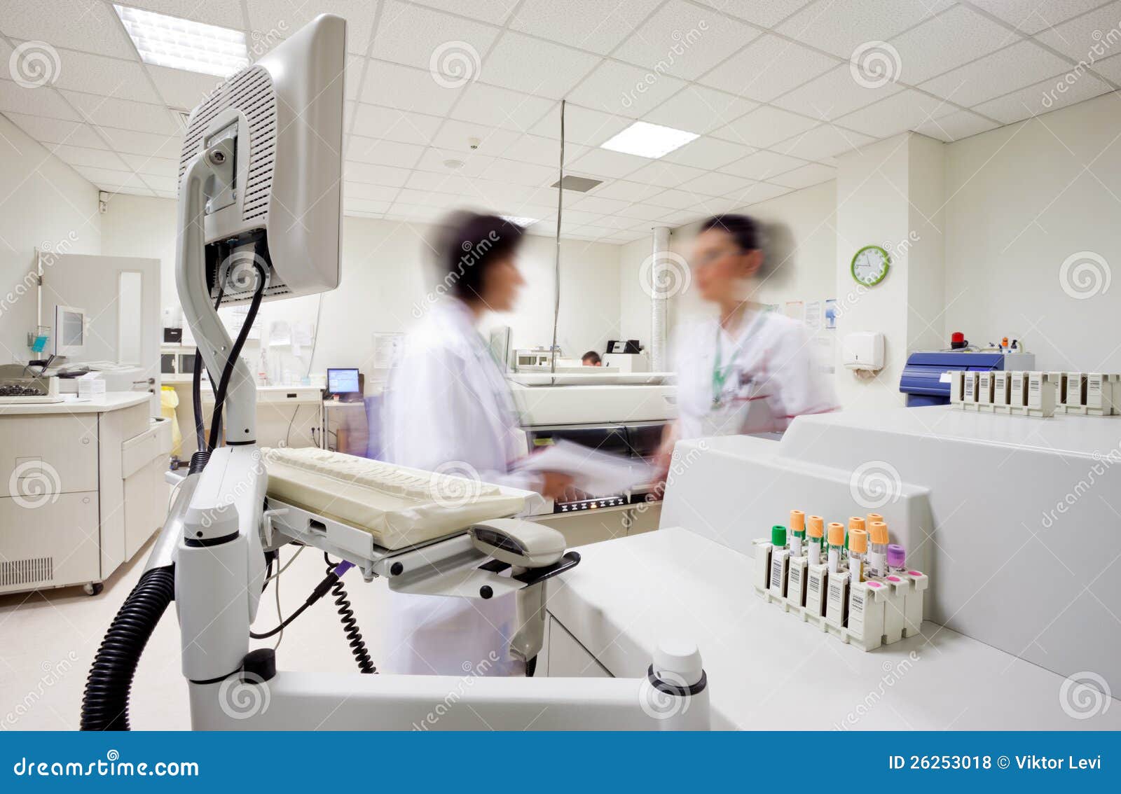 Blurred Laborants Figures in Laboratory Stock Photo - Image of medical ...