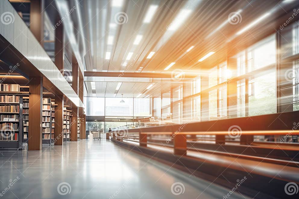 Blurred Library Background AI Generated Stock Photo - Image of ...