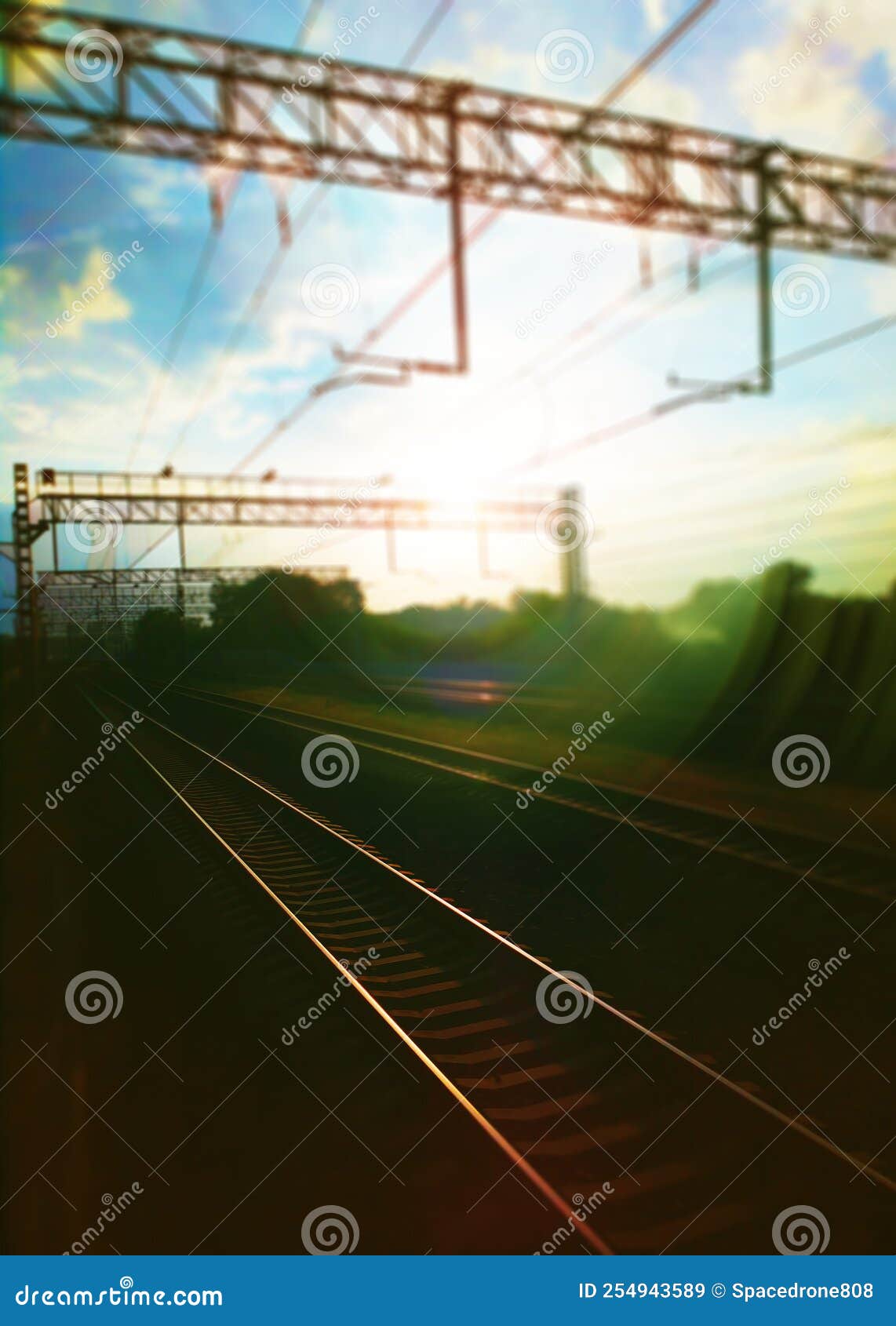 Blurred Light Leak on Railroad Track Backdrop Stock Image - Image of ...