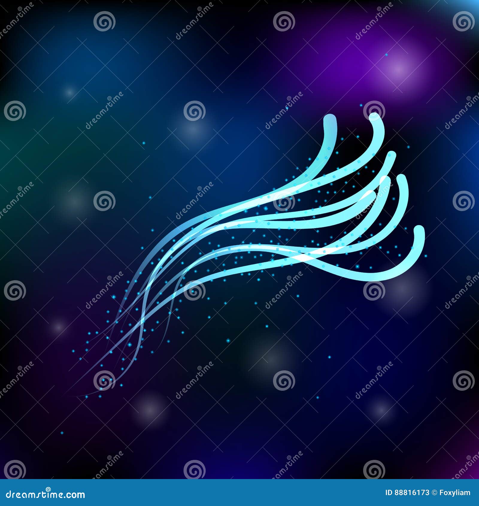 Blurred Magic Lighting Curved Lines Stock Vector - Illustration of ...