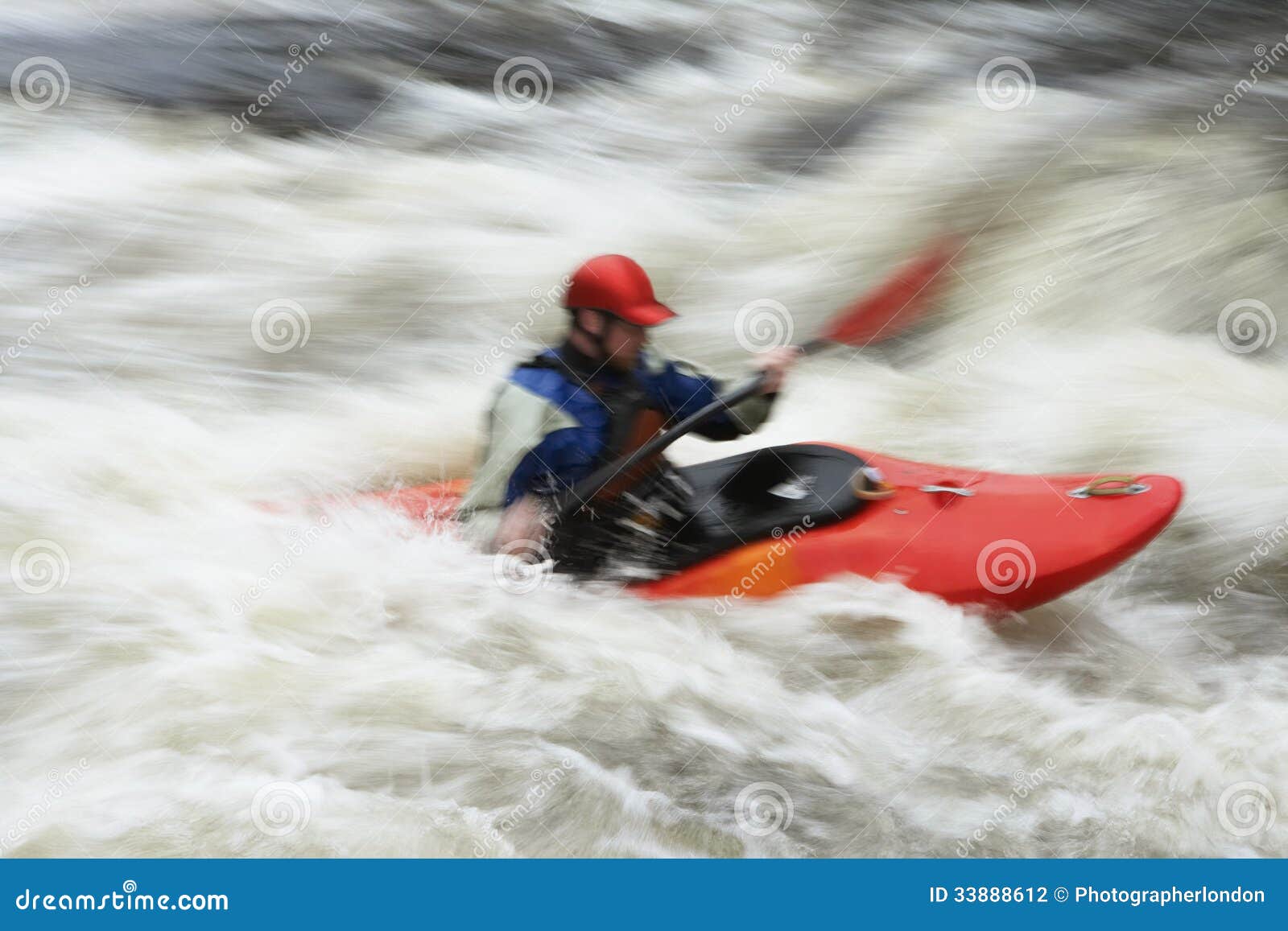 Blurred Man Kayaking in River Stock Photo - Image of exhilaration ...