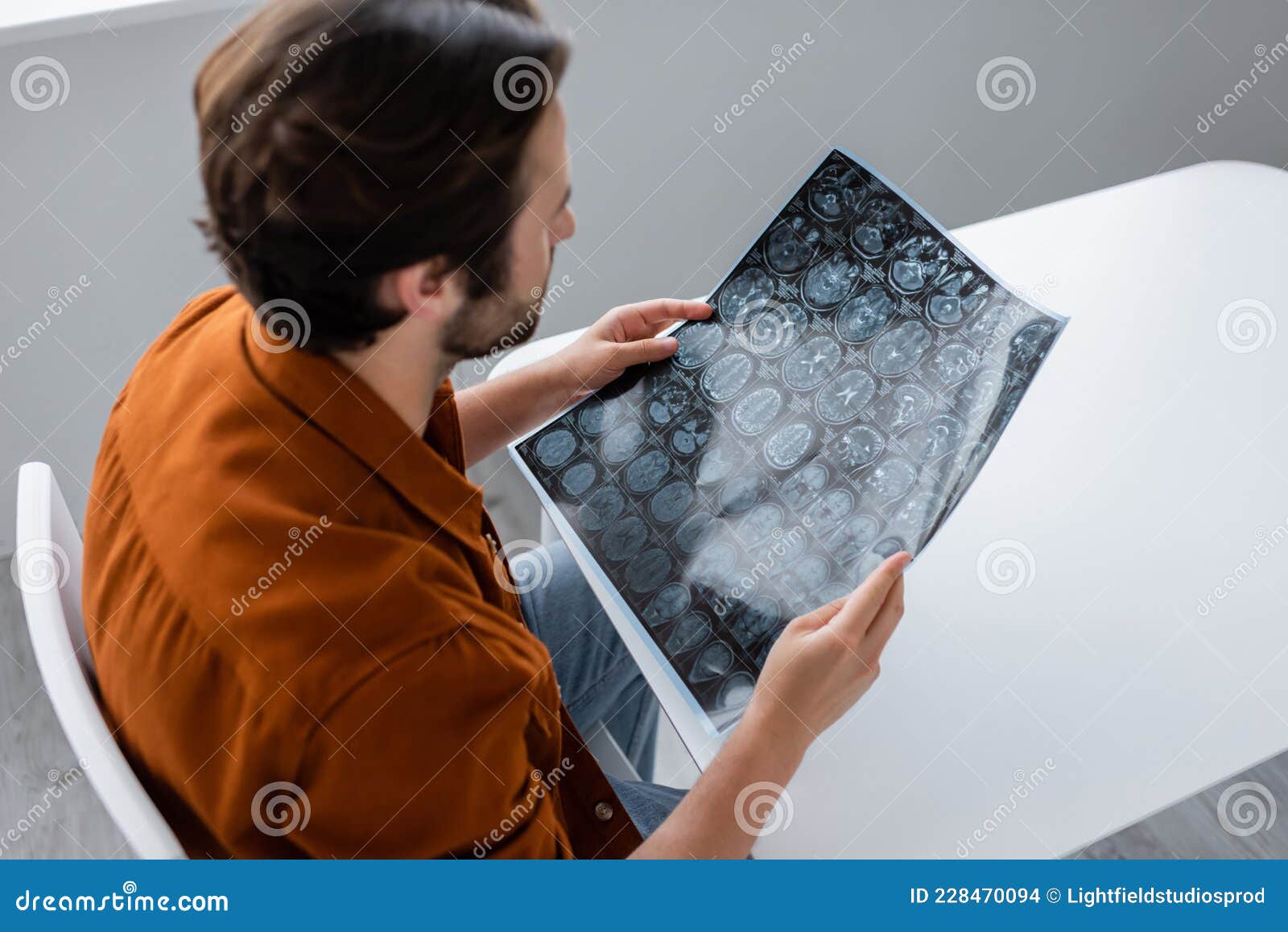 Blurred Man Looking at Mri Scan Stock Photo - Image of medicine ...