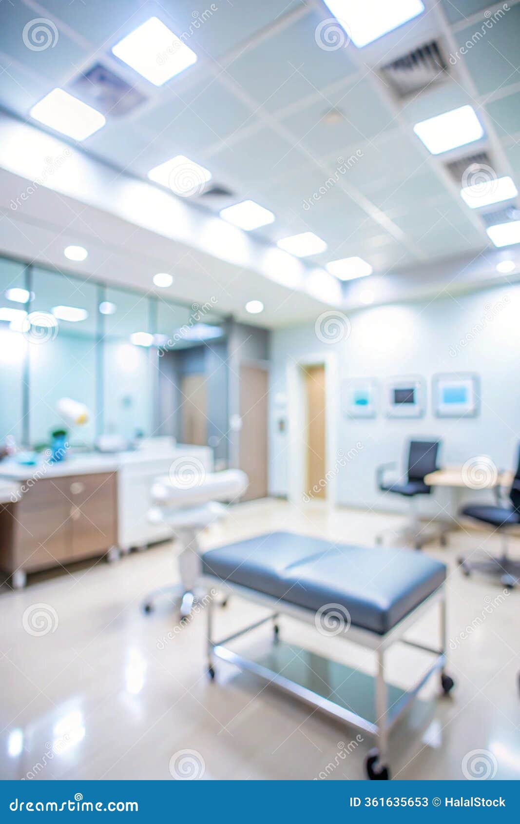 Blurred Medical Office Background with Light Doctor Room Interior Stock ...
