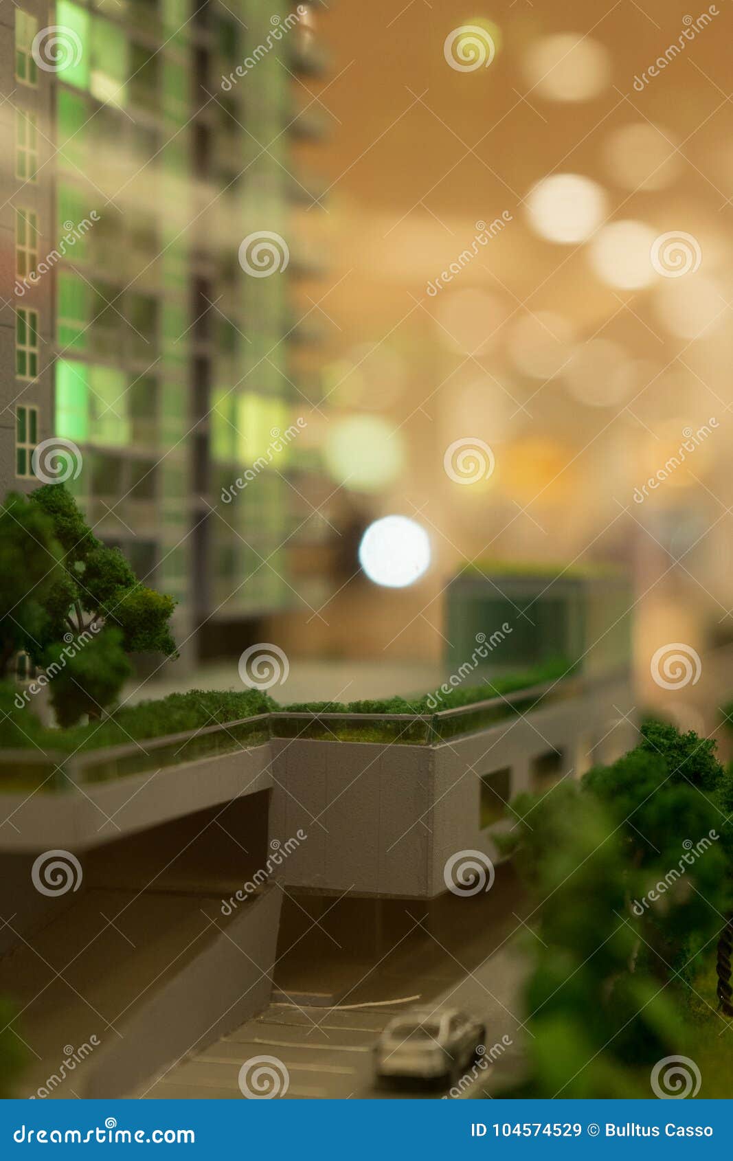 Blurred Miniature Model of a Building Stock Image - Image of building ...