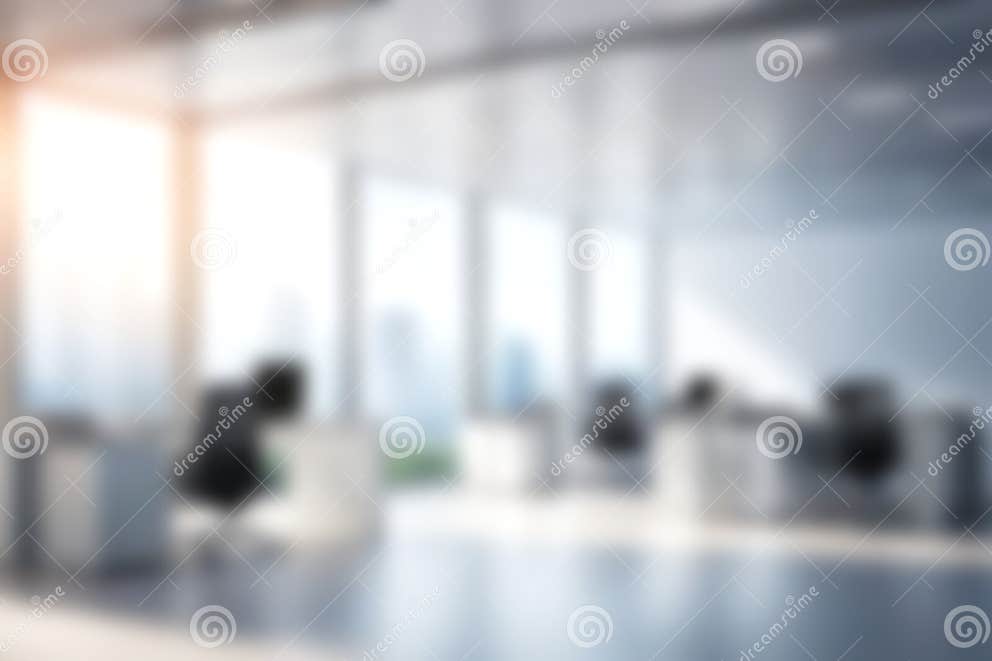 Blurred Minimalist Modern Office Interior Design. Rustic Interior ...