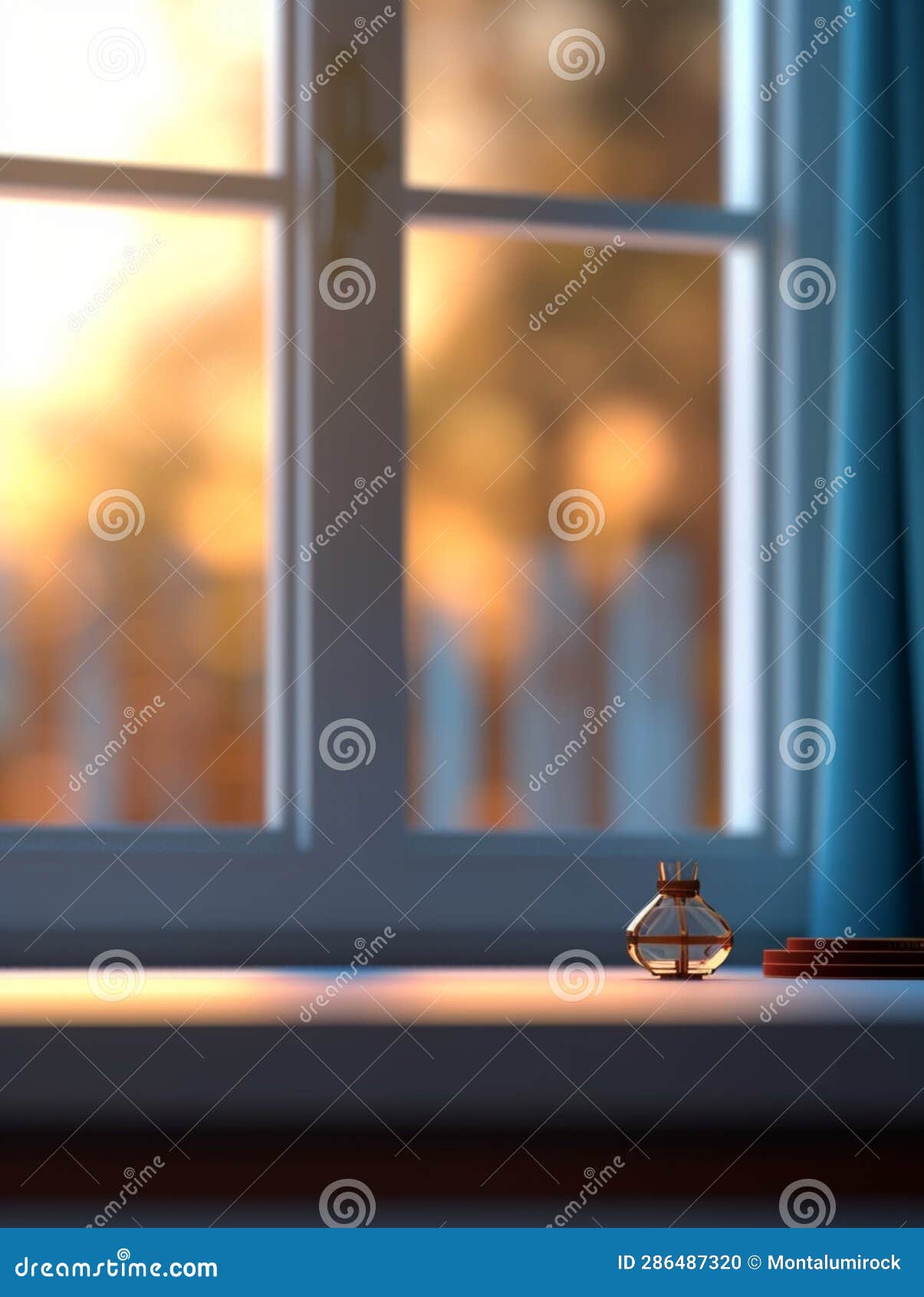 Blurred Blue Mirror Window Home Interior Background Stock Illustration ...