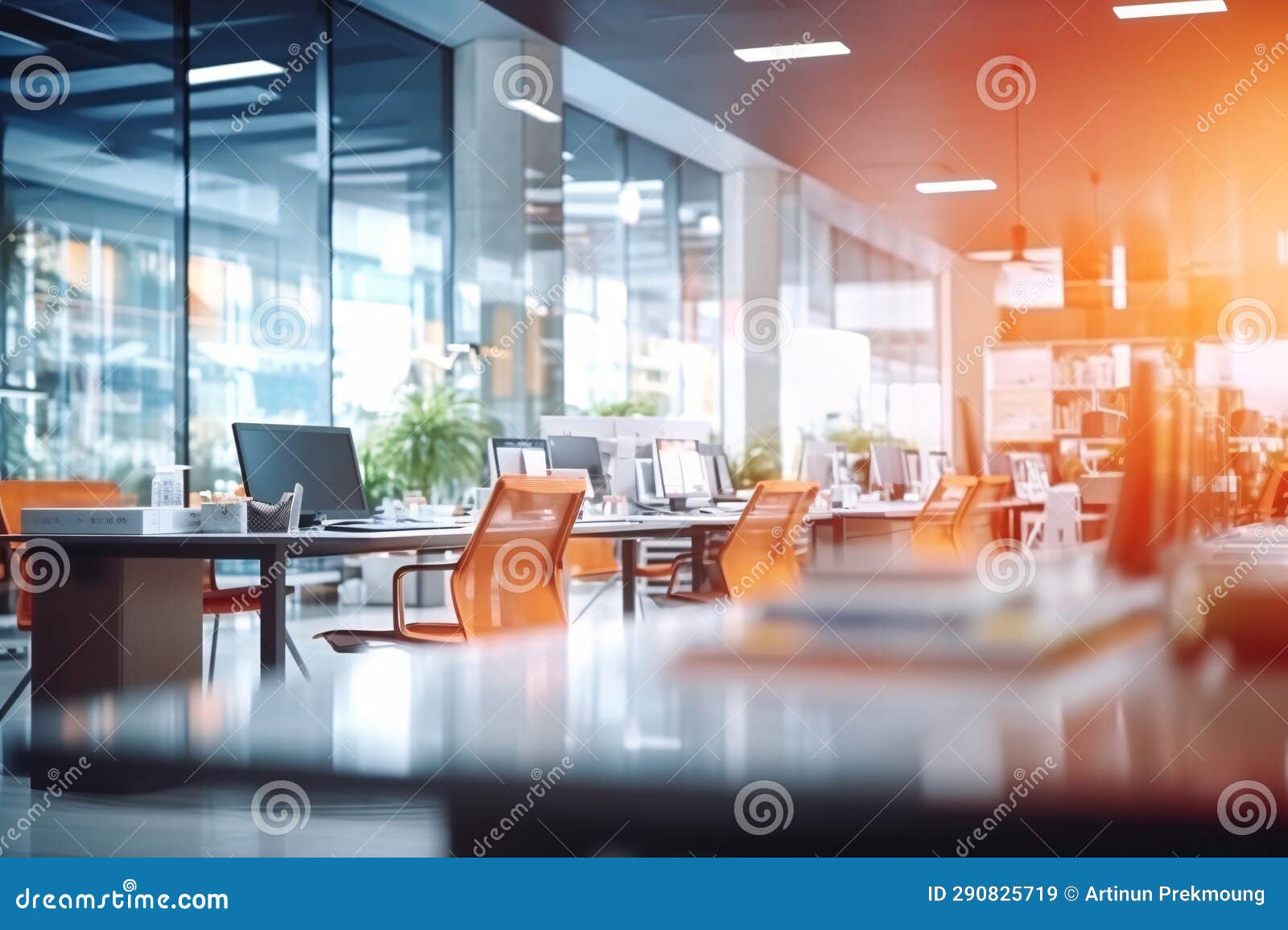 Blurred Modern Business Office Interior Room Use for Background in ...
