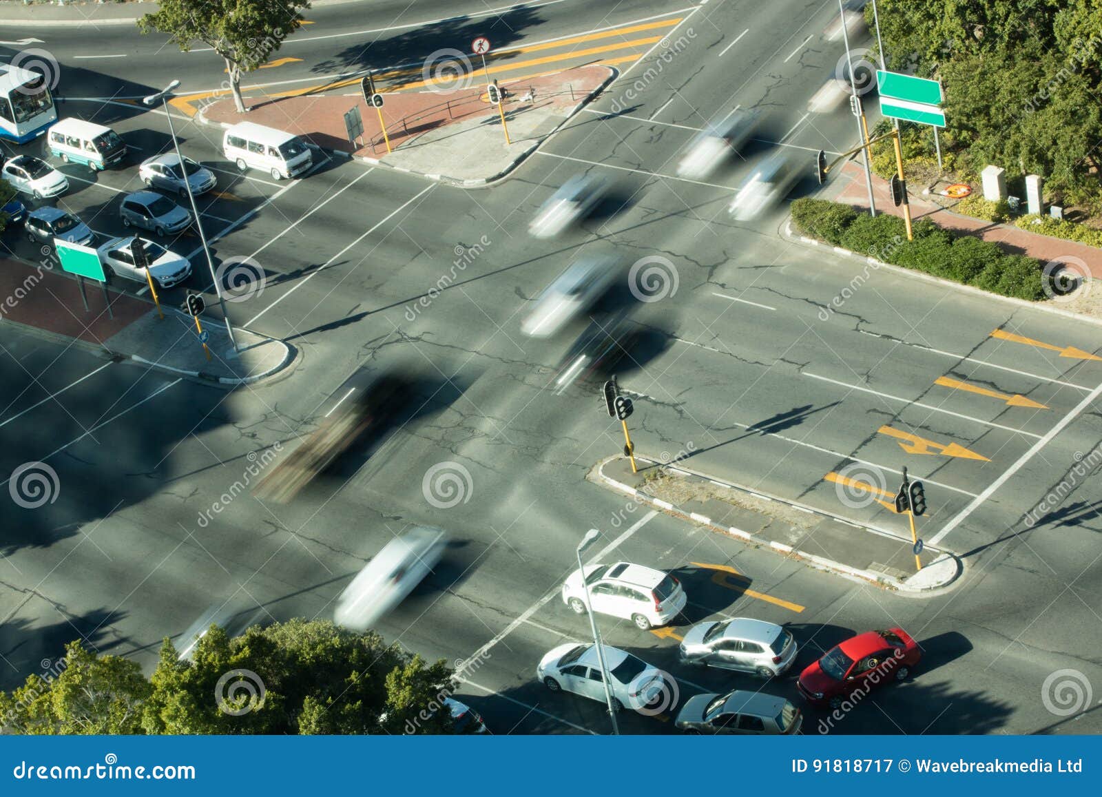 Blurred Motion of Cars on Road Intersection Editorial Photography ...