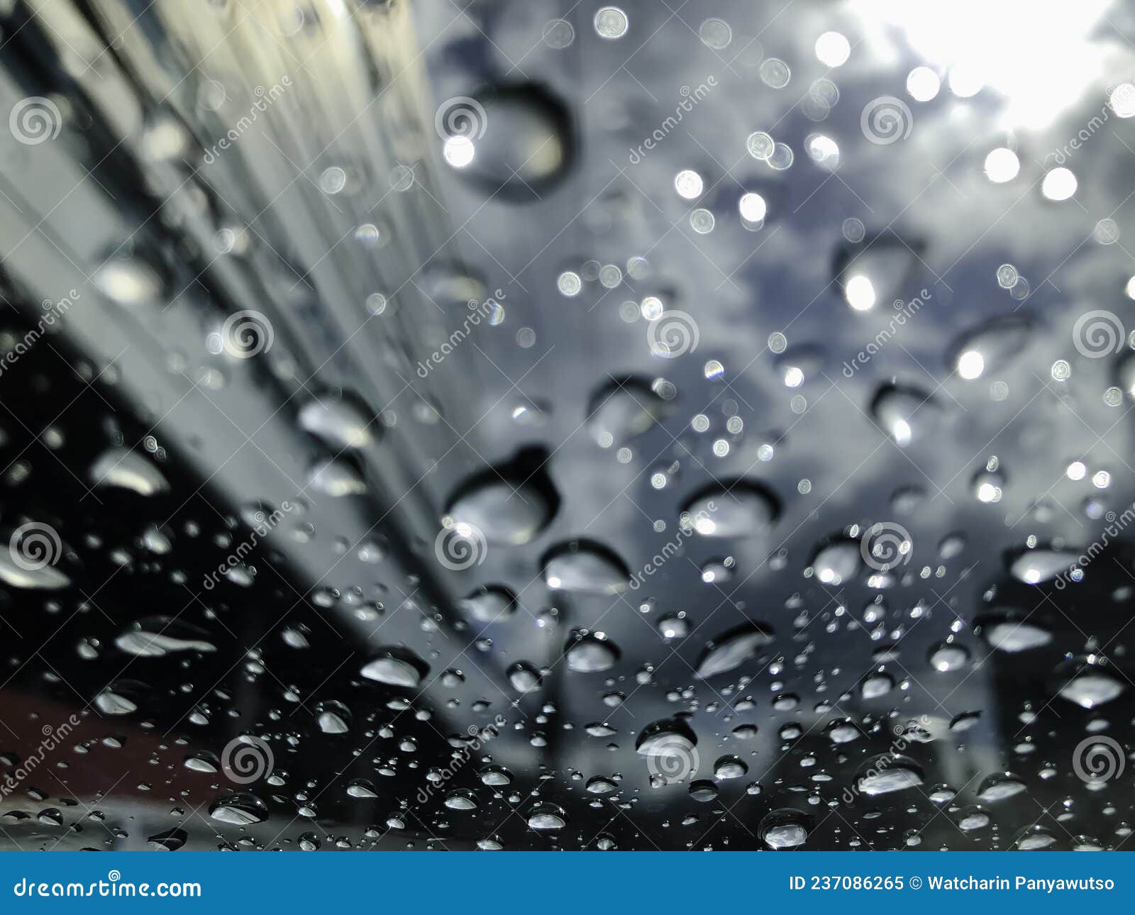 Blurred Motion on Mirror from Raindrops Stock Image - Image of drops ...