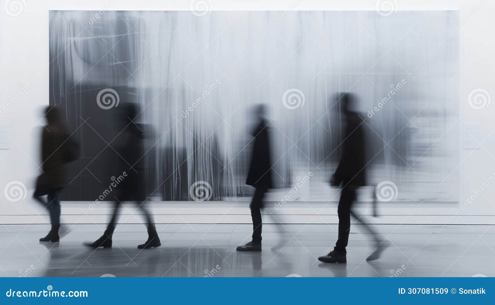Blurred Motion - People Walking Along the Wall Stock Image - Image of ...