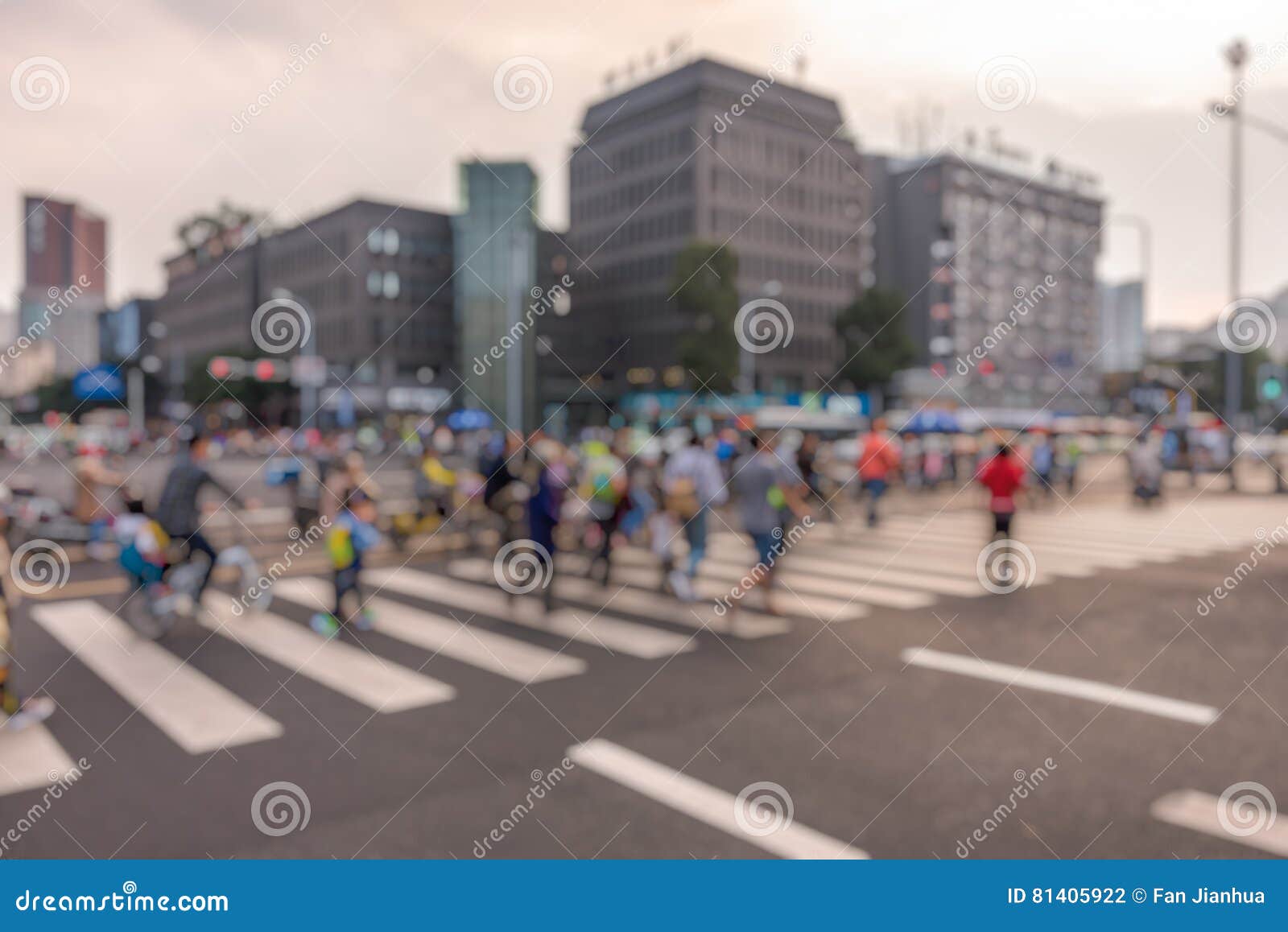 Blurred Motion Shot of People in Crosswalk in China Stock Photo - Image ...