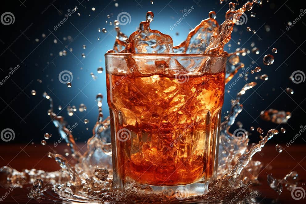 Blurred Motion of Sparkling Soda Slush on White, Creating a Modern and ...