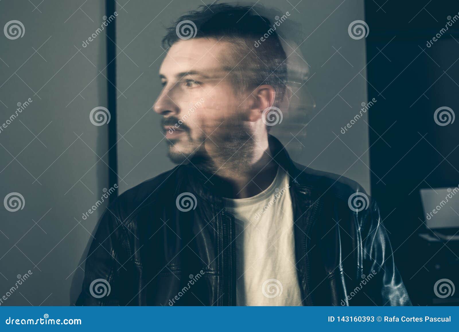 Blurred Movement Effect Man in Motion.Portrait of a Guy Stock Image ...