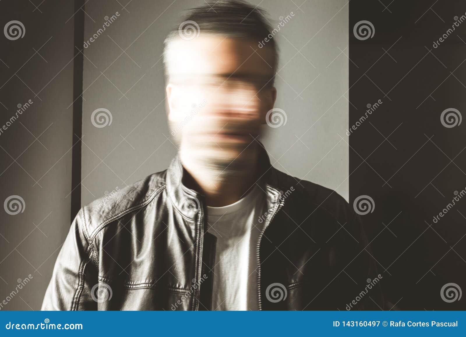 Blurred Movement Effect Man in Motion.Portrait of a Guy Stock Image ...