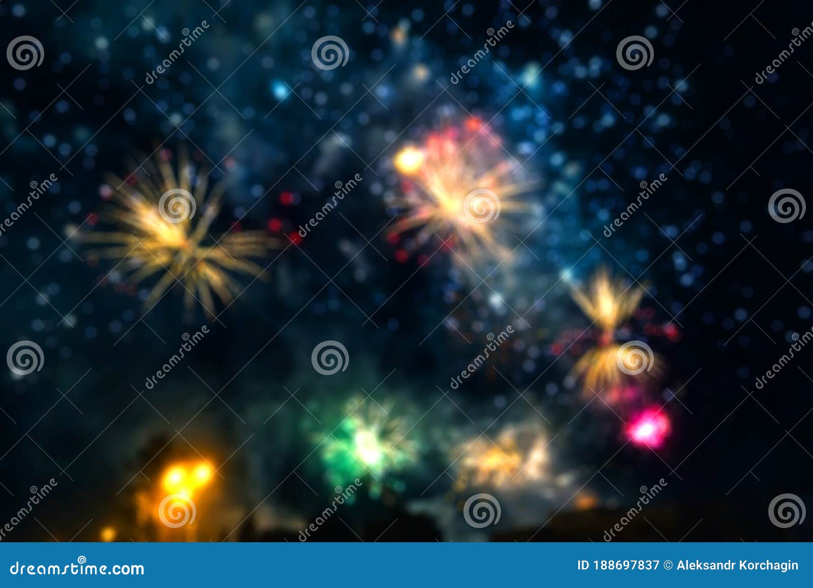 Blurred Multi-colored Flashes of Fireworks Exploding Stock Image ...