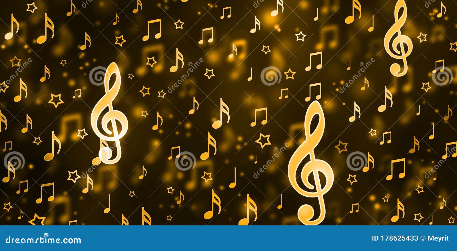 Blurred Musical Abstract Bokeh Background with Notes Stock Illustration ...