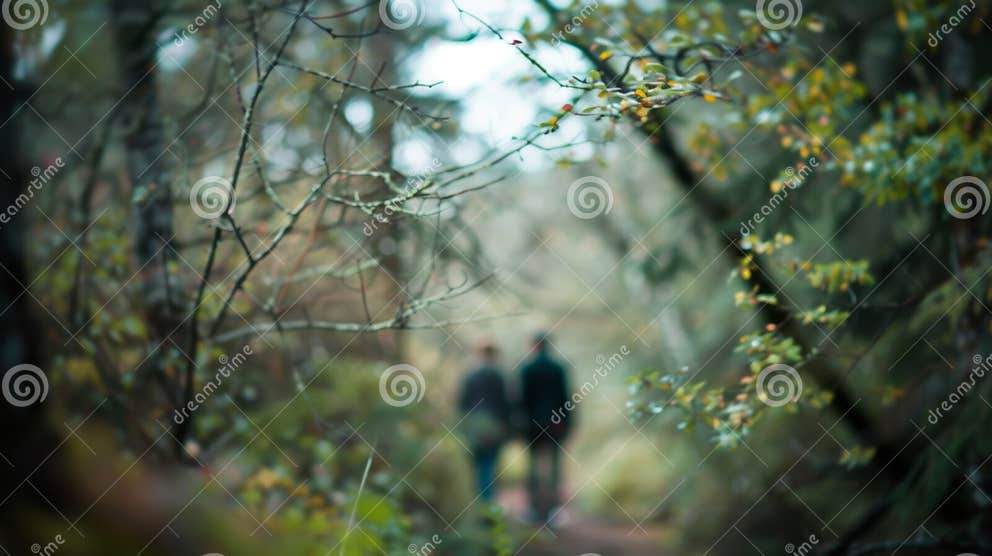 Blurred Nature Lovers Wandering through the Tree Stock Photo - Image of ...