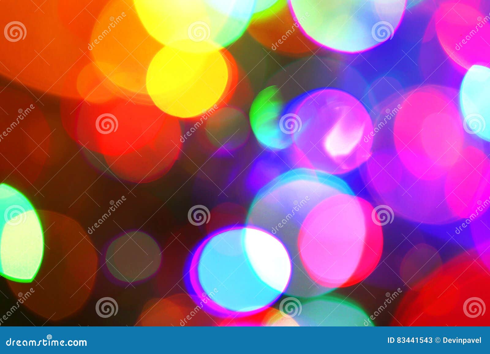 Blurred Neon Disco Light Dots Pattern. Multi-coloured Spotty Background ...