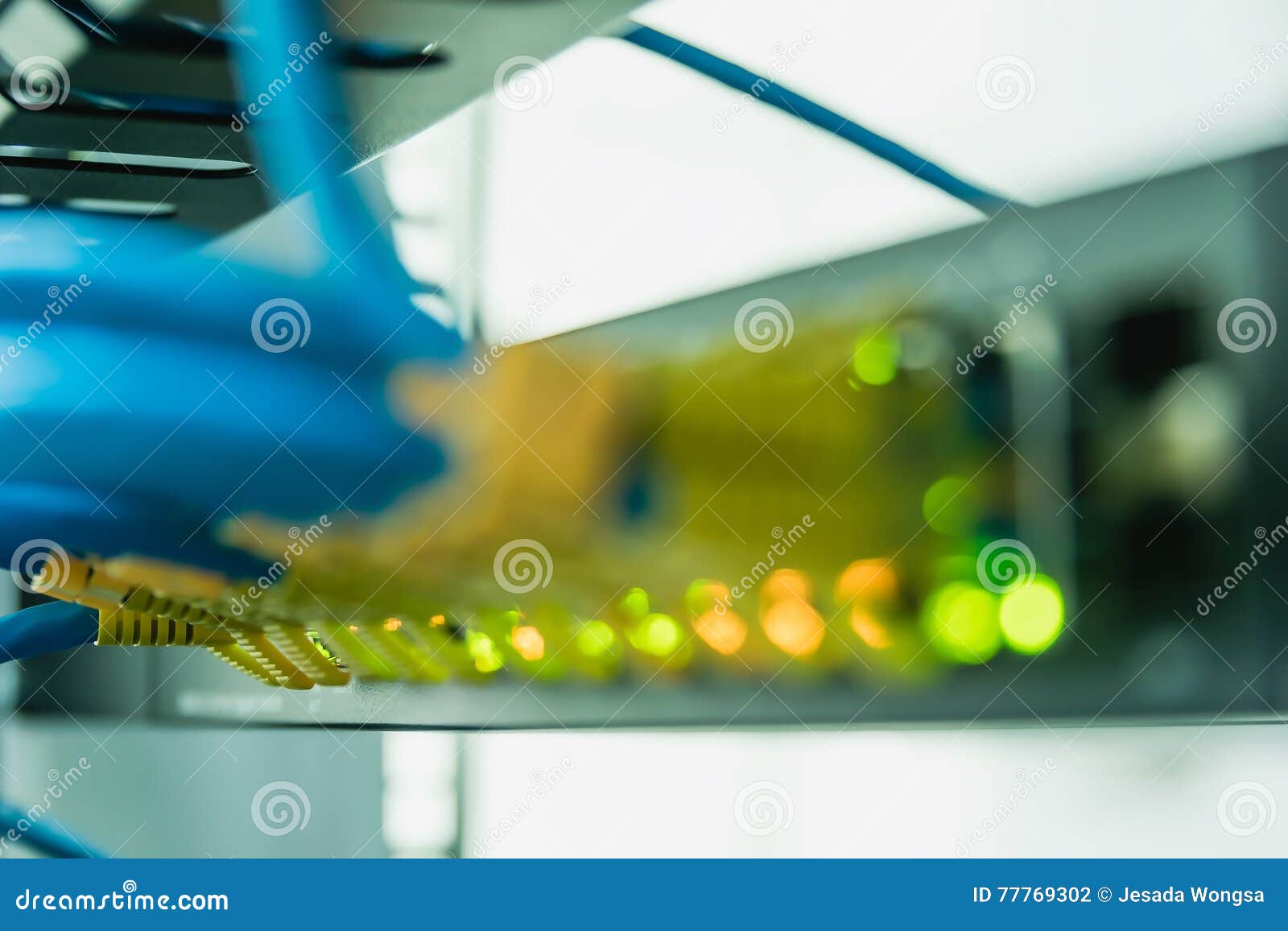 Blurred Network Optical Fiber Cables in Swhite Hup Stock Photo - Image ...