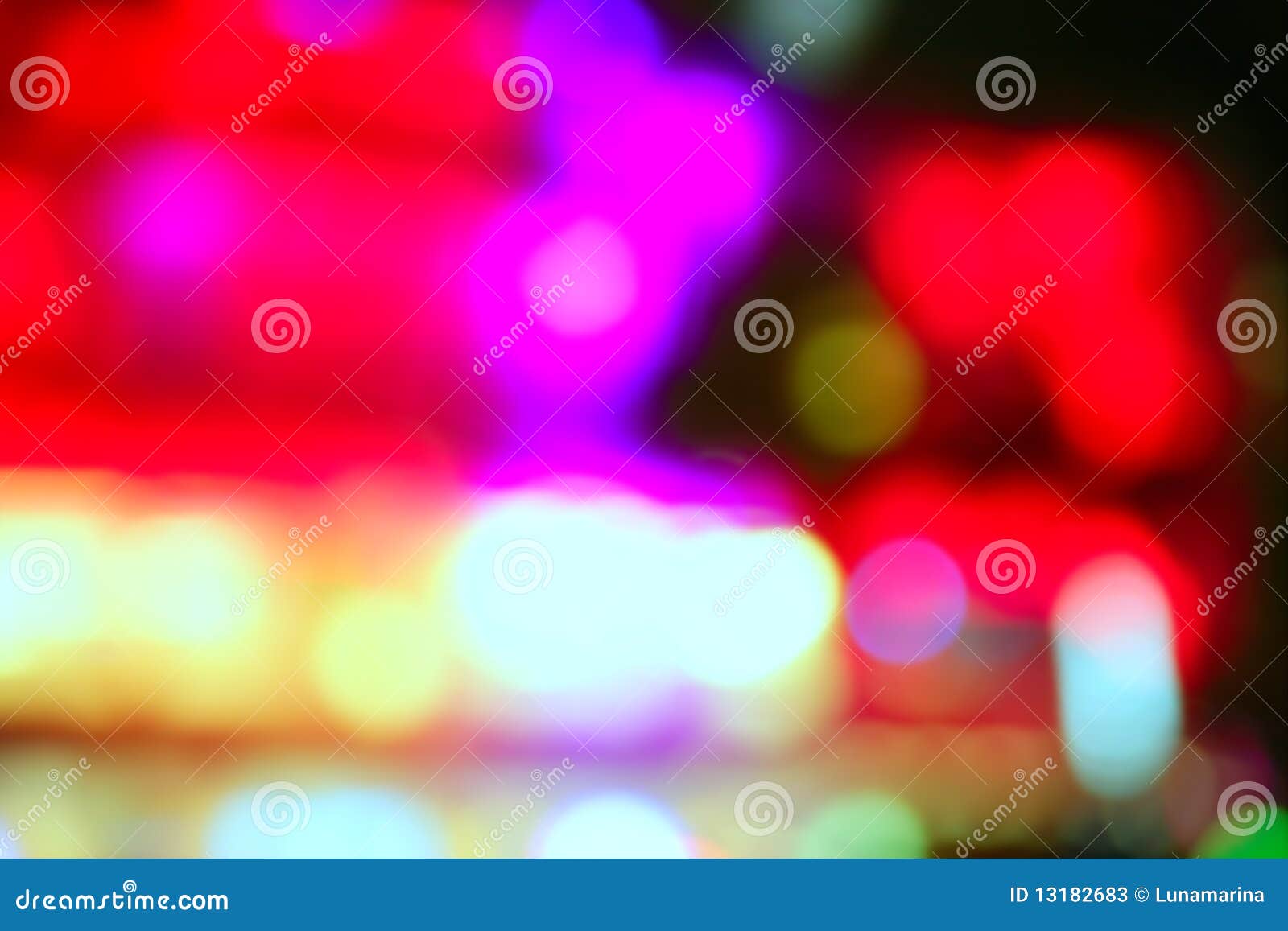 Blurred Night Colorful Lights in Miami Beach Stock Image - Image of ...
