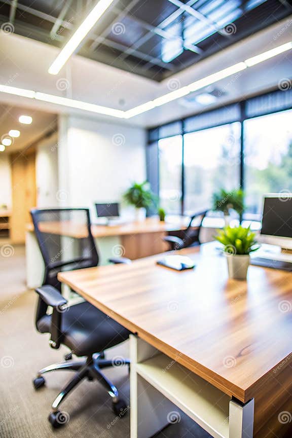 Blurred Office Desk Background Stock Illustration - Illustration of ...