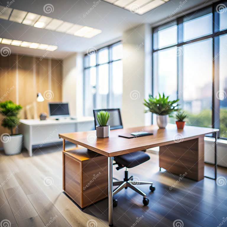 Blurred Office Desk Background Stock Illustration - Illustration of ...