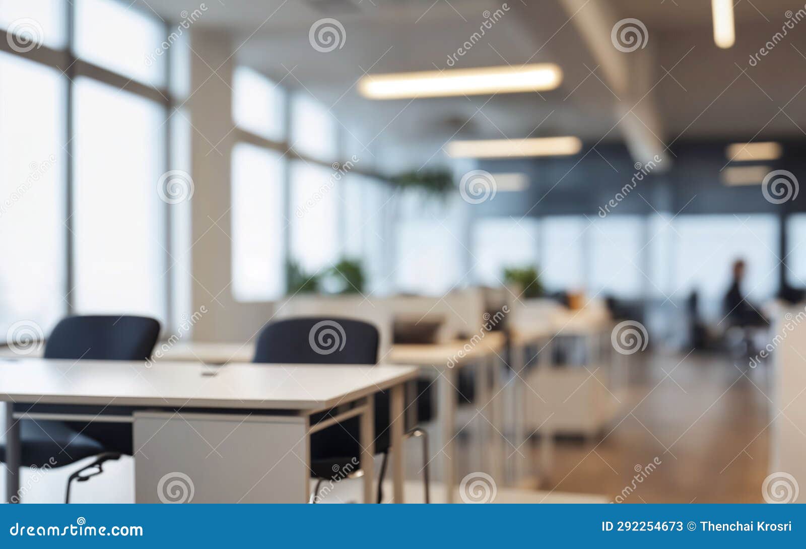 Blurred Office Elegance a Panoramic Workspace Background Stock ...