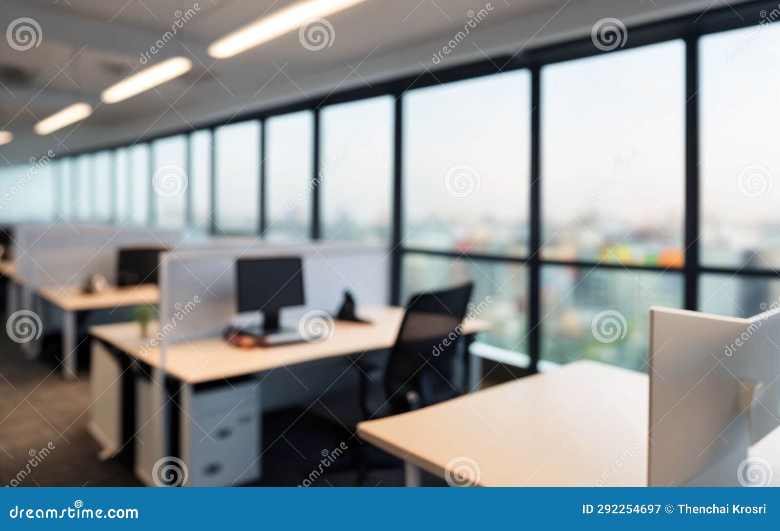 Blurred Office Elegance a Panoramic Workspace Background Stock ...