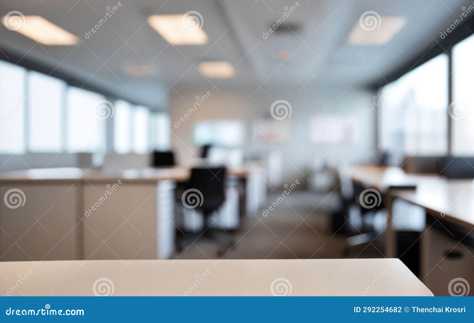 Blurred Office Elegance a Panoramic Workspace Background Stock ...