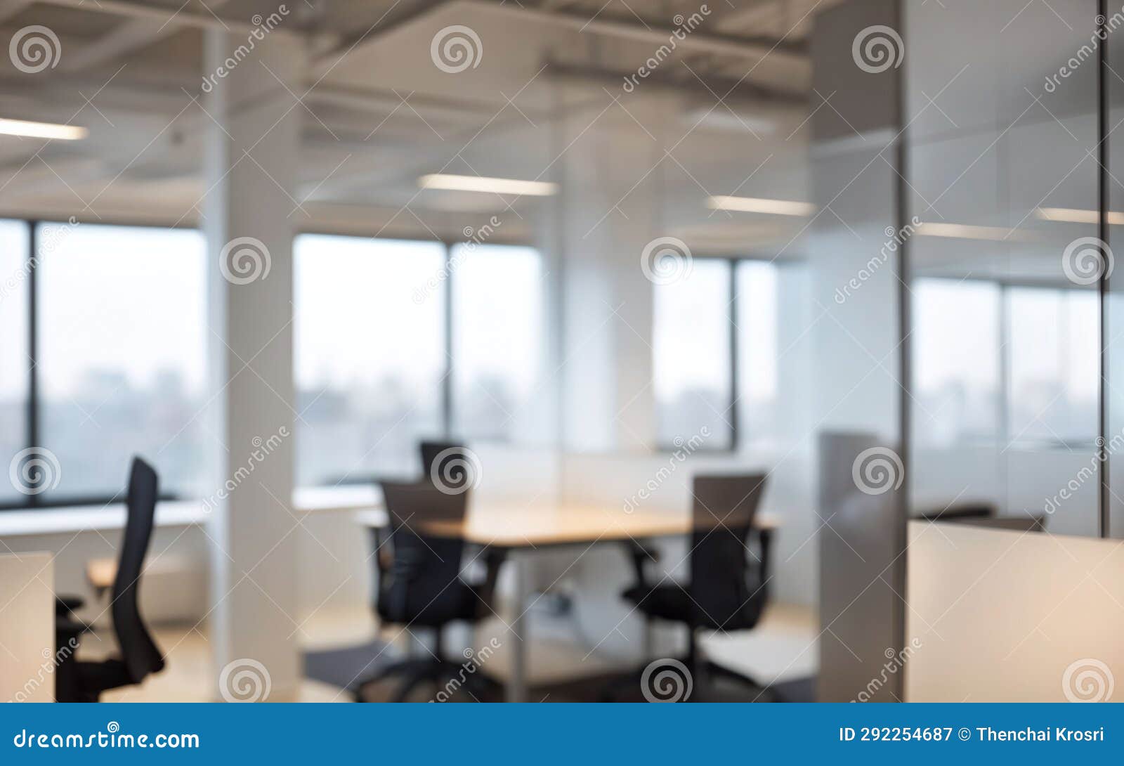 Blurred Office Elegance a Panoramic Workspace Background Stock ...