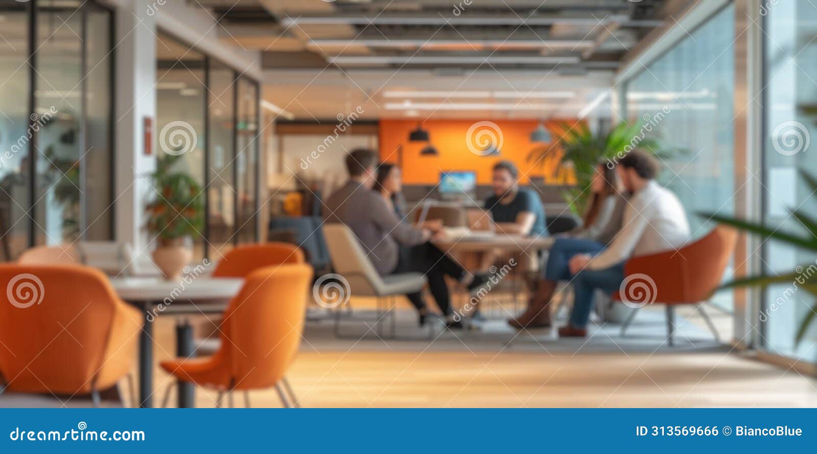 Blurred Office Space with People Collaborating. Resplendent. Stock Photo - Image of productivity ...