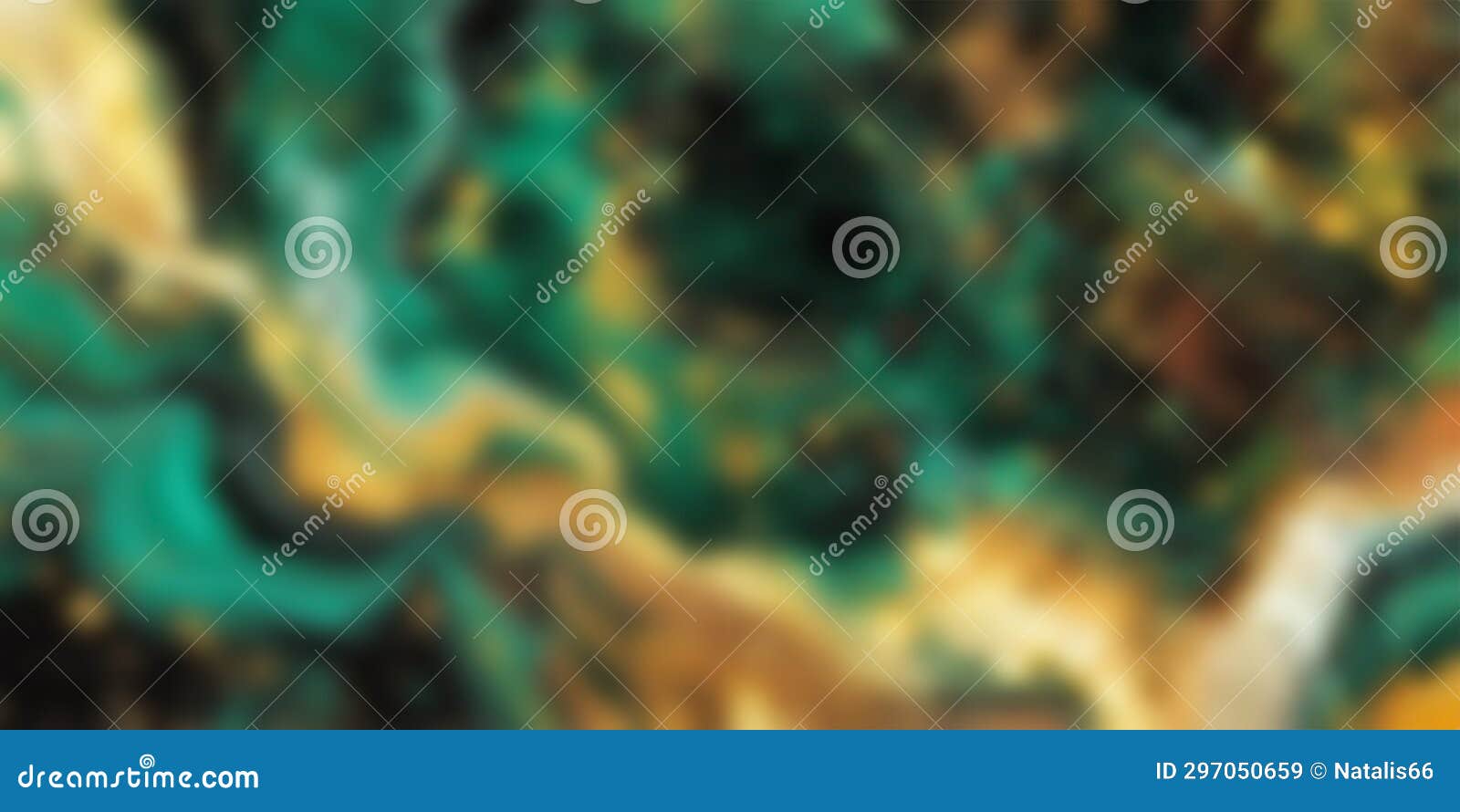 Blurred Pattern of Golden Splashes and Emerald Green Colors. Abstract ...