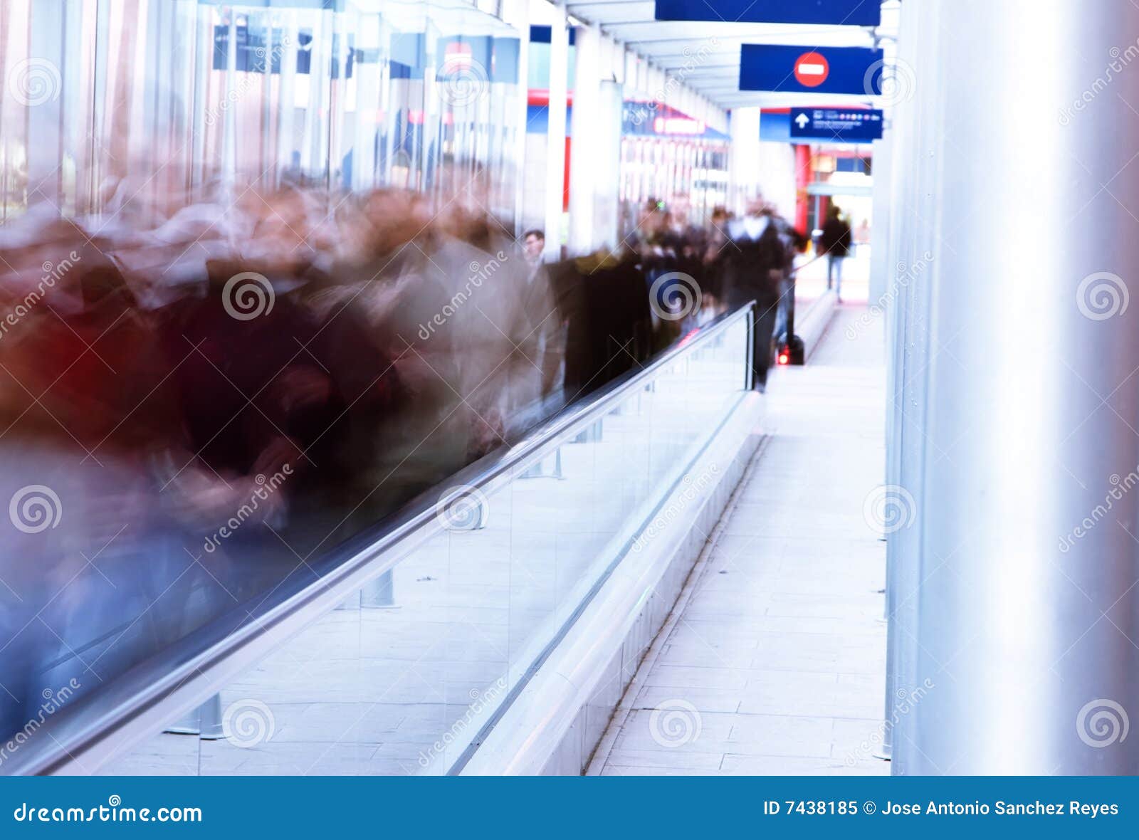 Blurred people stock image. Image of glass, escalator - 7438185