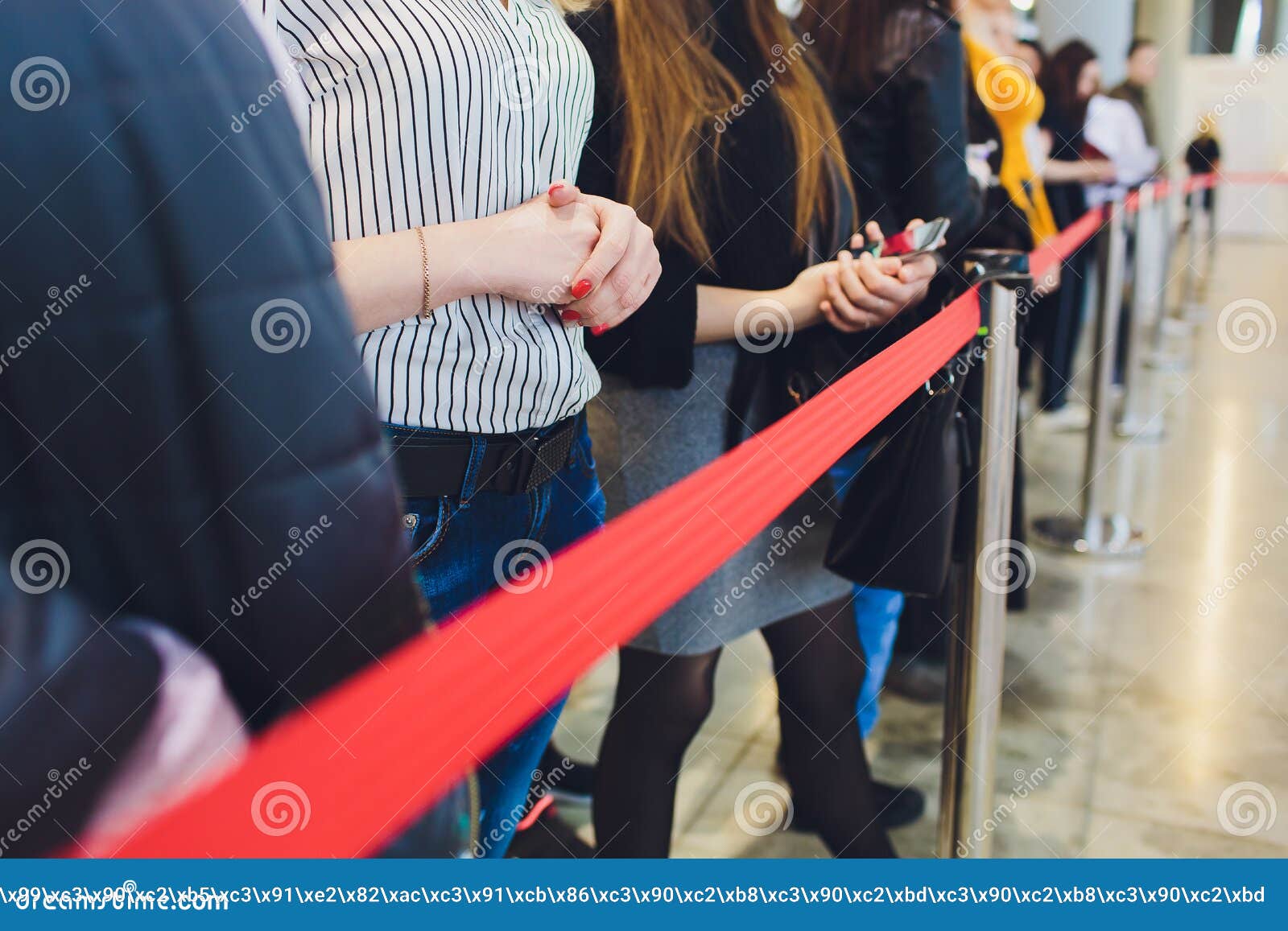 Blurred Picture of Long Passenger Queue Waiting for Check-in at Airport ...