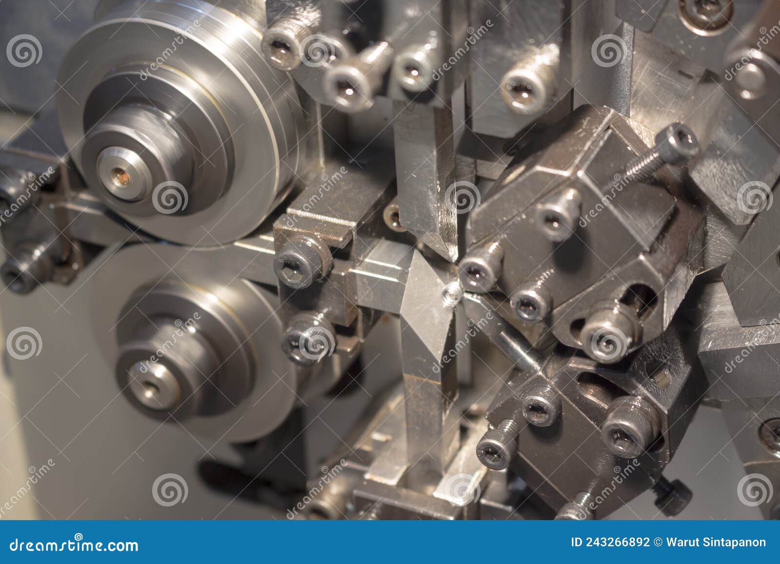 Blurred Picture of Small Spring Making Machine Stock Photo - Image of ...