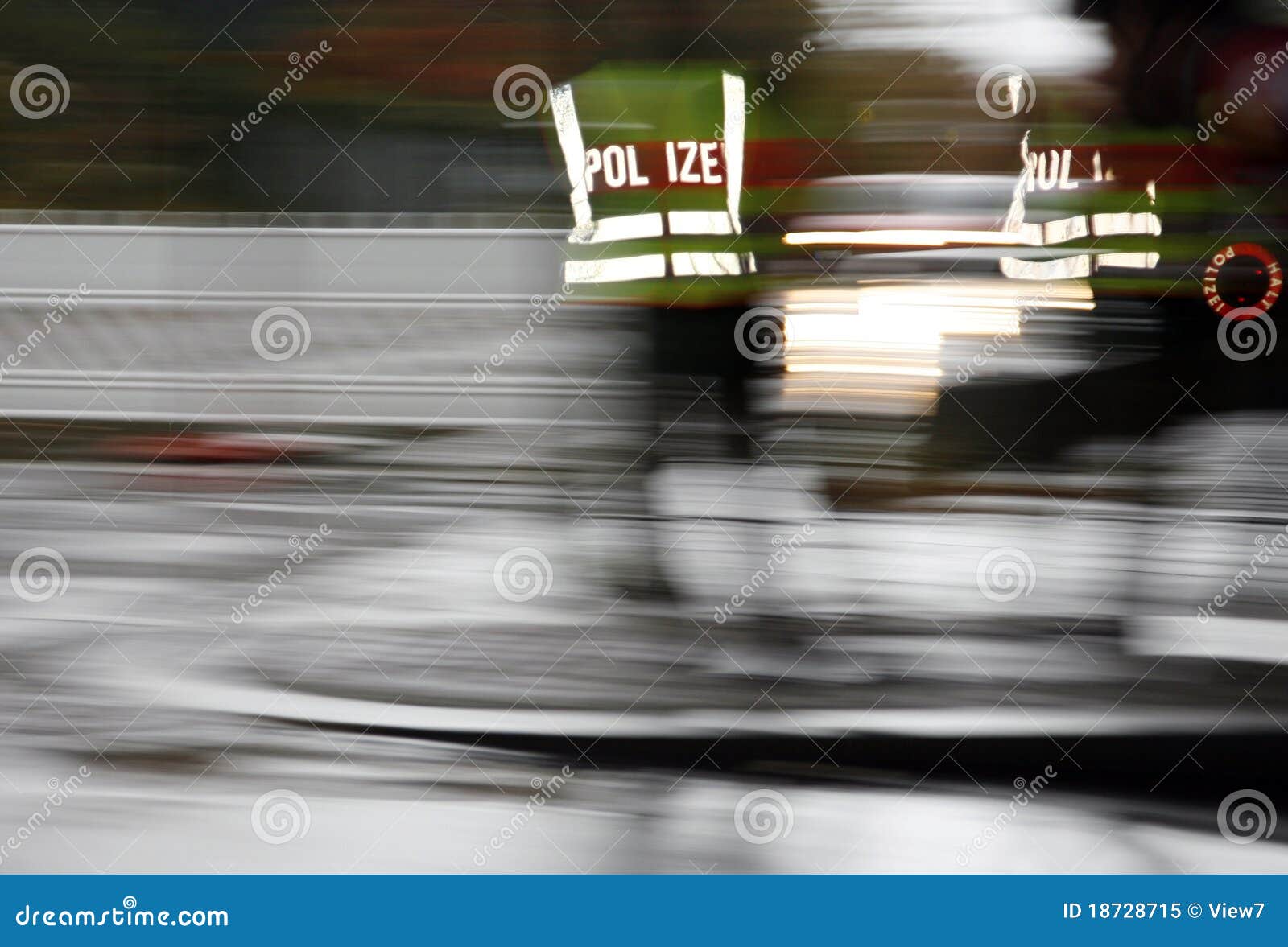 Blurred Police Car On The Street At Night Stock Image | CartoonDealer ...