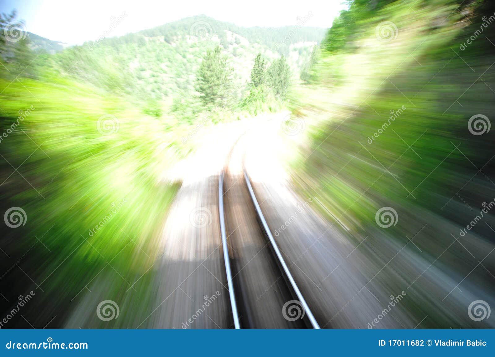 Blurred Railroad from Fast Train Stock Photo - Image of perspective ...