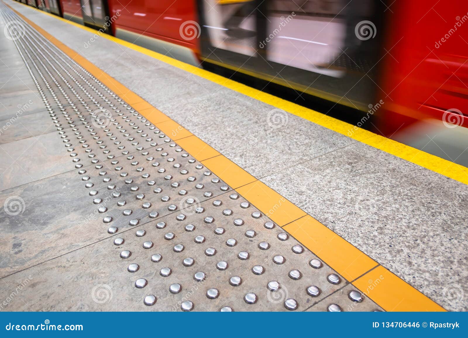 Line Of Tactile Paving Along The Edge Of Platform At The Train Station ... Line Of Tactile Paving Along The Edge Of Platform At The Train Station ...