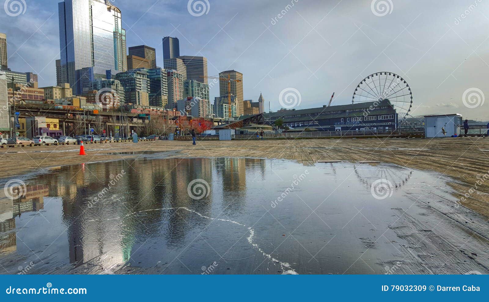 Blurred Reflection of Seattle Editorial Stock Image - Image of seattle ...