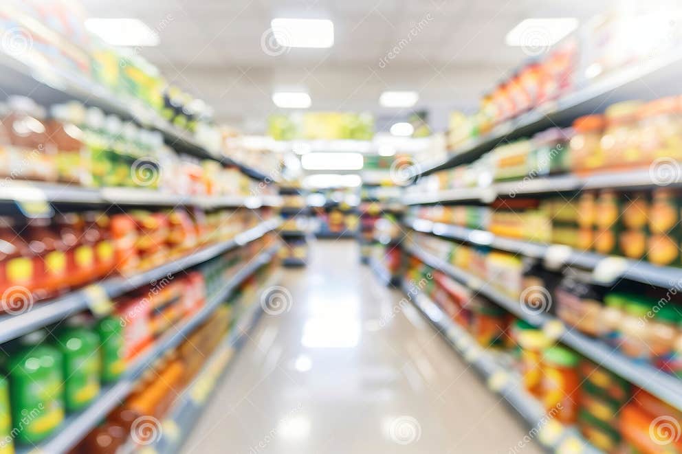 Blurred Retail Store Shelves As a Background for Design Projects and ...