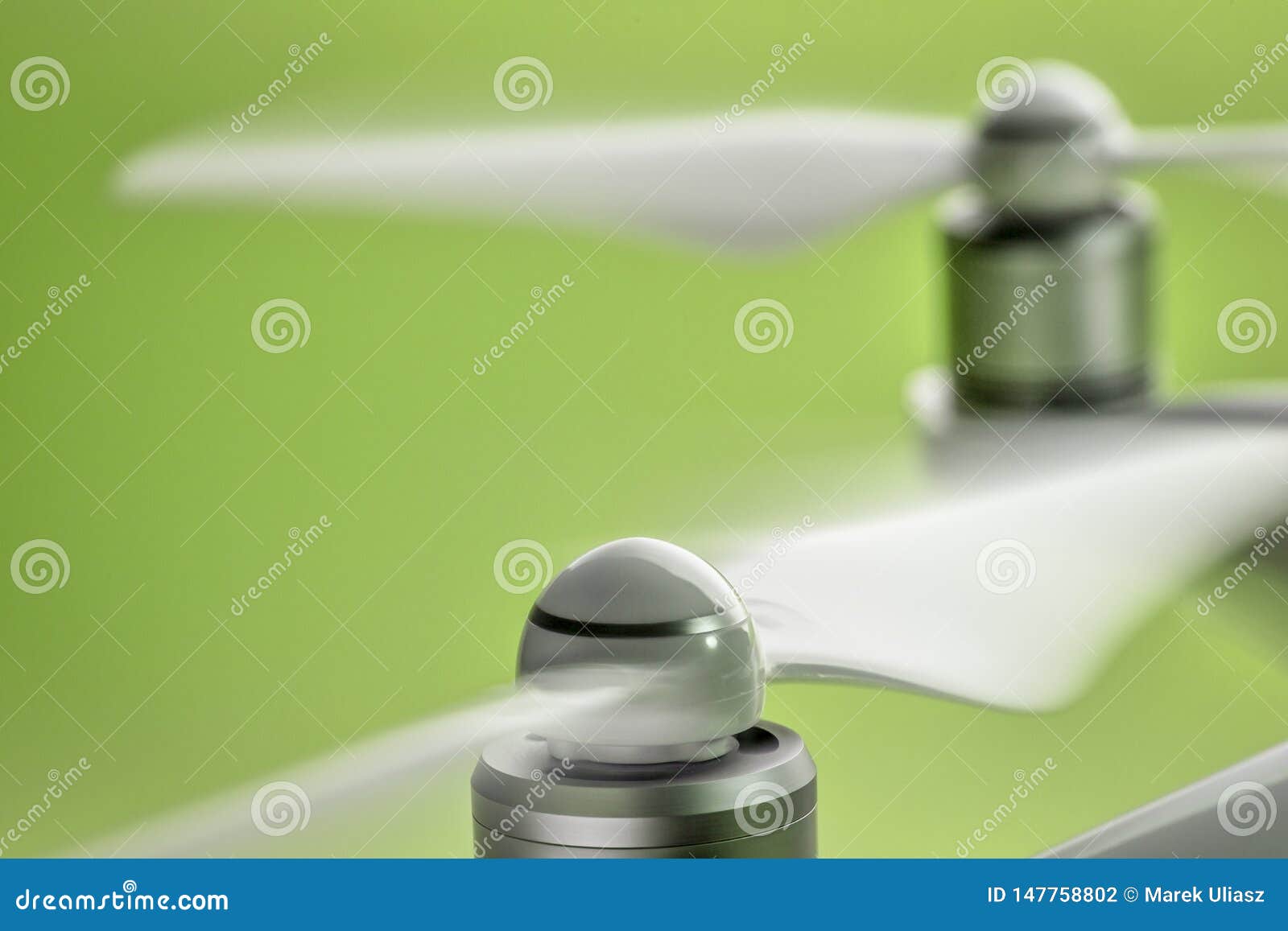 Blurred Rotating Drone Propellers Stock Photo - Image of blurred, white ...