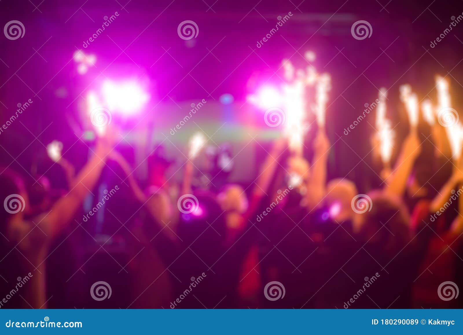 Blurred Scene of a Concert with Light Lit Stage Stock Image - Image of ...