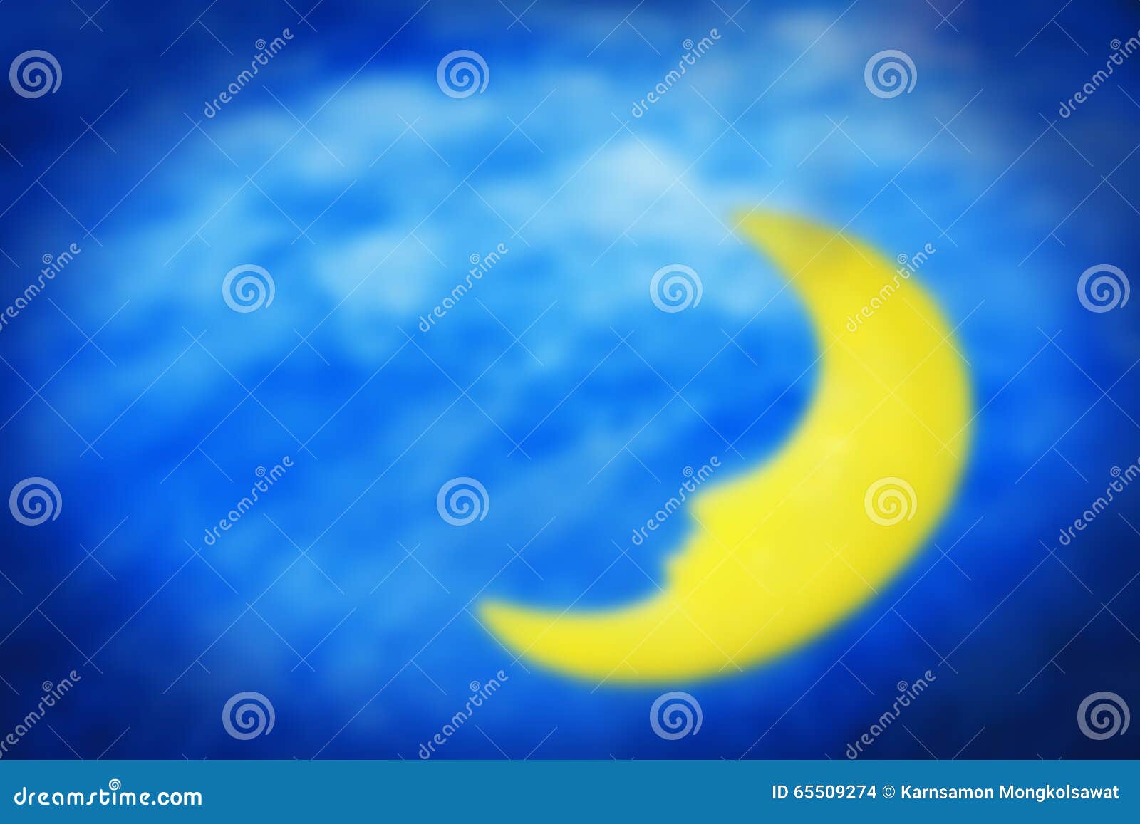 Blurred Scene of Sleeping Moon with Night Sky Background. Stock Photo ...