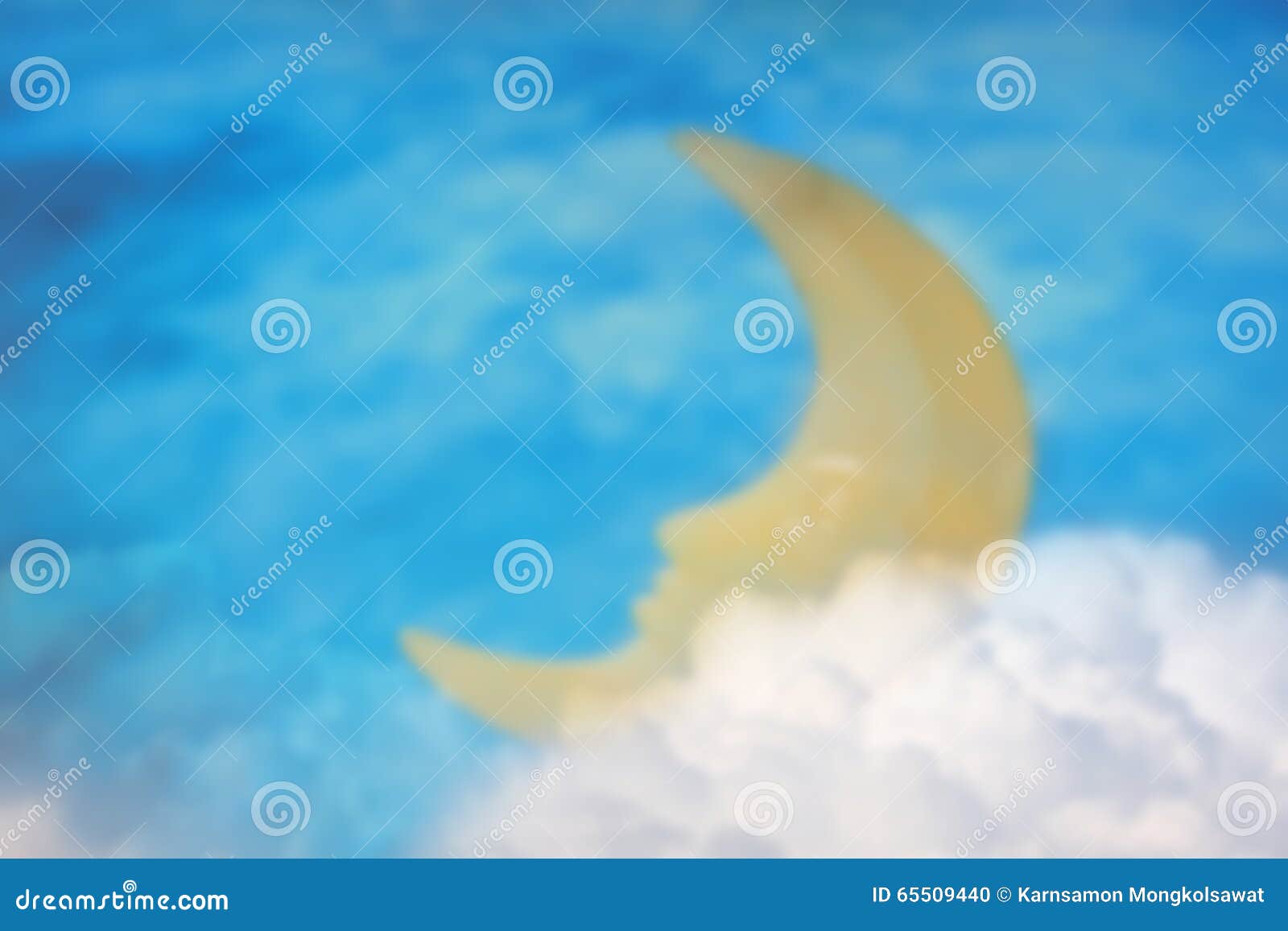 Blurred Scene of Sleeping Moon with Night Sky Background. Stock Photo ...