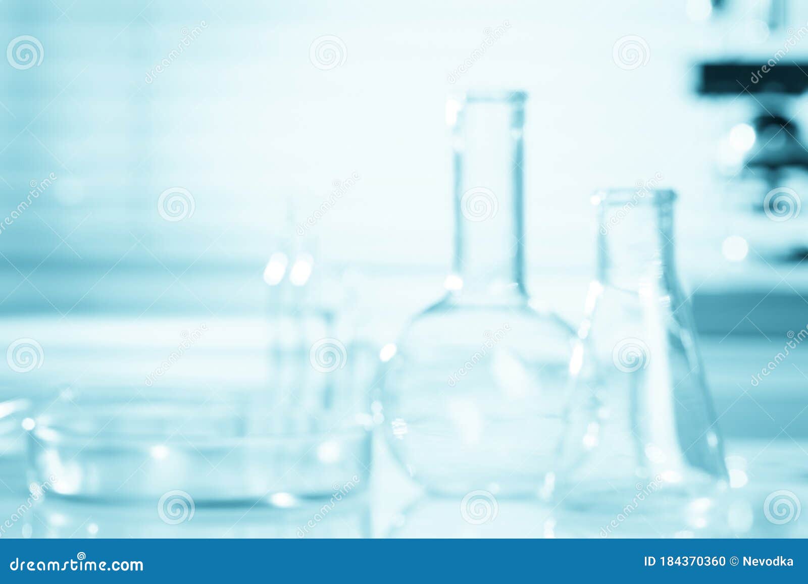 Blurred Science Background, Test Tubes and Microscope Stock Photo ...